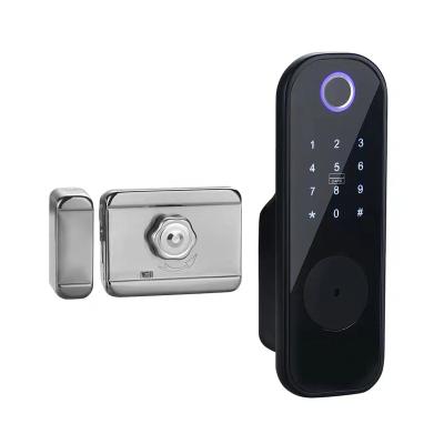 China Hot Sell Waterproof  WIFI/TTlock Double-sided Fingerprint IP65 Finger Print Password Card Key Door Locks for sale