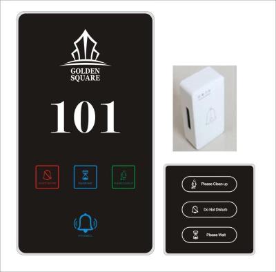 China Hotel Project LED Customized Logo Language Room Number Door Signs Touch Switch Floor Signs Door Plate With DND Switch Light for sale