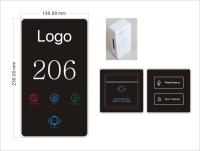 China QL-E1 Hotel LED Door Signs Room Number Acrylic Customized Logo Text Touch Switch Hotel Doorplate With DND Switch for sale