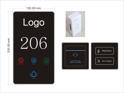 China QL-E1 Hotel LED Door Signs Room Number Acrylic Customized Logo Text Touch Switch Hotel Doorplate With DND Switch for sale