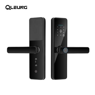 China Qleung S811 Smart Door Lock with Semiconductor Live Fingerprint Reader, Multiple Unlock Methods, and Aluminium Alloy + Tempered Glass Construction for sale