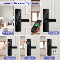 China Qleung S811 Conveninent Fingerprint Password Card Unlock Smart Home Door Lock Tuya Door lock for sale