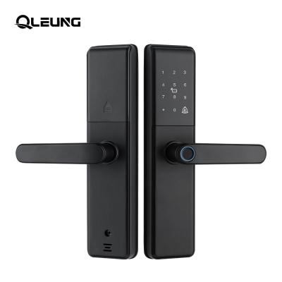 China QLEUNG S851 Handle Fingerprint Tuya Smart Home Door Lock Tuya Door Lock Password Card Key Unlocking for sale