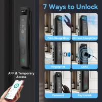 China Fully Automatic Lock S958max 3D Face Recognition Palm Vein Fingerprint Password Card Unlock Tuya Smart Door Lock for sale