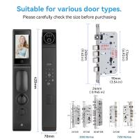 China Tuya Smart Lock with 3D Face Recognition Palmprint LCD Display Keyless Entry Security for sale