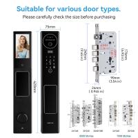 China Wholesale 3D Face Recognition Fingerprint Lock Tuya Active Video Calling IC Card Code Accress Control Wifi Smart Door Lock CNC Process Aluminum Alloy construction Smart Lock for sale