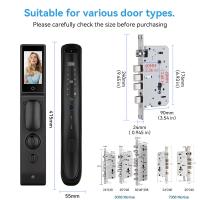 China 3D Face Recognition Smart Door Lock with Tuya Active Video Calling and 7.4V 5000mAh Lithium-ion Battery for sale