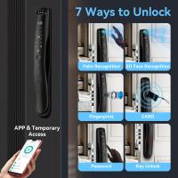 China 3D Face Recognition Smart Door Lock with Tuya Active Video Calling and 7.4V 5000mAh Lithium-ion Battery for sale