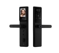 China Qleung S859max Black Smart Door Lock with Tuya App and Active Video Calling Face Recognition for sale