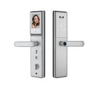 China Qleung S859max Black Smart Door Lock with Tuya App and Active Video Calling Face Recognition for sale