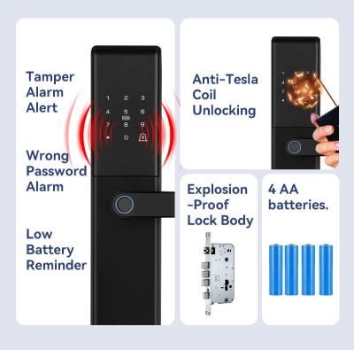 China S859 Anti-Theft Tuya Smart Fingerprint Lock Multiple Unlock Ways Temporary Password for Rental for sale