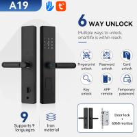 China Qleung A19 Smart Door Lock with 6-in-1 Multi Unlock Ways, 0.5s Fast Semiconductor Fingerprint Sensor and Built-in Electronic Doorbell for sale