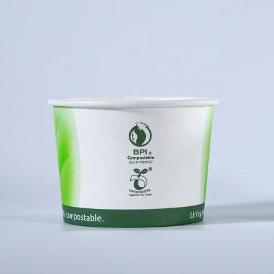 China Restaurant Essential Logo Printed Soup Paper Bowl with Lid Eco-Friendly Material for sale