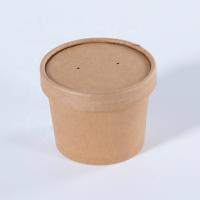 China Salads Kraft Paper Soup Bowl/ Food Container With Lids Disposable Take Away Bowl for sale