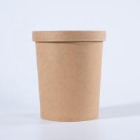 China Salads Kraft Paper Soup Bowl/ Food Container With Lids Disposable Take Away Bowl for sale