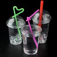 China Eco-friendly Disposable PET Clear Plastic Juice Cups with Lids 20oz for sale