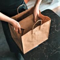 China Extra Large Wide Base Brown Kraft Paper Shopping Bag for Custom Packaging Solutions for sale