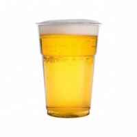 China Transparent 500ml Custom Party Disposable Plastic 16 Oz Pla 100% Biodegradable Beer Cups for Beer for sale