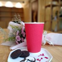 China 10oz Custom Order PLA Ripple Wall Paper Cup for Takeaway Drinks for sale
