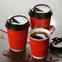 China 10oz Custom Order PLA Ripple Wall Paper Cup for Takeaway Drinks for sale