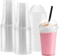 China Ice Cream Take Away Cup 12 oz Clear PET RPET Disposable Plastic Cups with Lids for sale