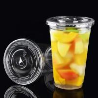 China Ice Cream Take Away Cup 12 oz Clear PET RPET Disposable Plastic Cups with Lids for sale