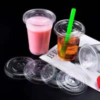 China Eco-friendly PET Plastic Flat Lids Cover for Cold Drink Cup Sample Provided Freely for sale