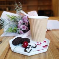 China Matching Lids Printed Ripple Wall Disposable Hot Drinks Paper Cups with Special Design for sale
