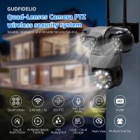 China 4 Lens Security Camera Wireless Outdoor 4x2MP FHD PTZ 360 WiFi Surveillance with Color Night Vision IP65 for sale
