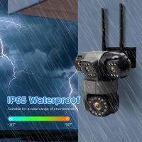 China 4 Lens Security Camera Wireless Outdoor 4x2MP FHD PTZ 360 WiFi Surveillance with Color Night Vision IP65 for sale