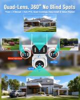 China 4-in-1 Wireless Outdoor Security Camera 8MP HD Quad-View PTZ 16X Zoom AI Detection IP66 for sale