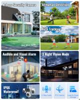 China 4-in-1 Wireless Outdoor Security Camera 8MP HD Quad-View PTZ 16X Zoom AI Detection IP66 for sale