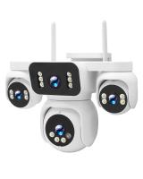 China 4-in-1 Wireless Outdoor Security Camera 8MP HD Quad-View PTZ 16X Zoom AI Detection IP66 for sale