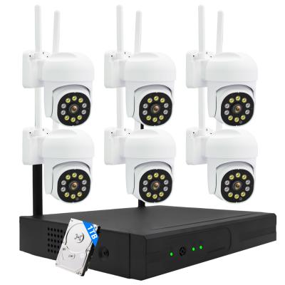 China Wireless Outdoor Security Camera System 3MP PTZ NVR 6 Cameras AI Human Detection IP66 for sale