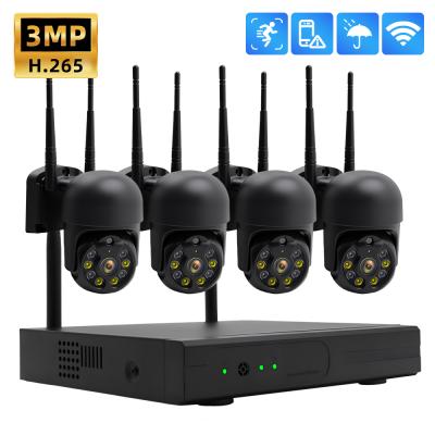 China 4CH 3MP PTZ Security Camera System 10CH WiFi NVR Kit 4 Outdoor IP65 Cameras 30m Night Vision Two-Way Audio Plug-and-Play Support 6TB HDD for sale