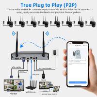 China 4CH 3MP PTZ Security Camera System 10CH WiFi NVR Kit 4 Outdoor IP65 Cameras 30m Night Vision Two-Way Audio Plug-and-Play Support 6TB HDD for sale