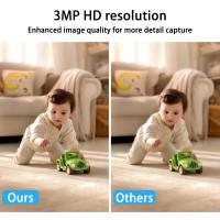 China 3MP Dome Security Camera 360 Pan Tilt AI Human Detection Two Way Audio Night Vision 2.4G WiFi Indoor Outdoor for sale