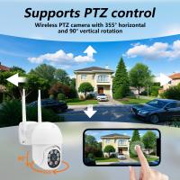 China 5MP PTZ Dome Security Camera 355° Pan Tilt Night Vision Two Way Audio Motion Tracking IP66 Wireless Indoor Outdoor for sale