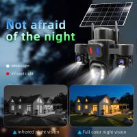 China Solar Powered Wireless Outdoor Security Camera, 14 PCS LED Fill Lights, PIR Human Motion Detection, WiFi Connection, IP66 Weatherproof Two-Way Audio Surveillance Camera for Yard Garage Home Monitoring for sale