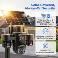 China 7.5W Solar Dome Camera, Built-in 8000mAh Battery, Full Wireless WiFi, Two-Way Audio, H.265 Encoding, High Performance CMOS Sensor for Outdoor Security for sale