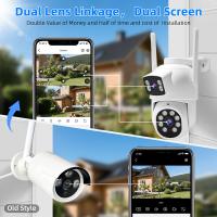 China Dual‑Lens WiFi Security Camera Outdoor, 2MP+2MP Dual View Surveillance Camera, Panoramic PTZ Camera with AI Human Detection, Two‑Way Audio, 3‑Mode Night Vision, IP65 Waterproof for Home Yard Security for sale