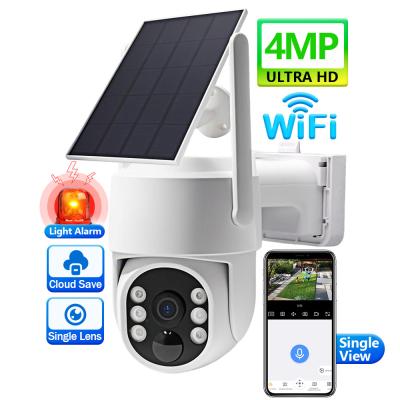 China 4MP Solar Security Camera Outdoor Wireless WiFi PTZ Surveillance Camera, Built‑in Battery, AI Human Detection, Two‑Way Audio, Dual Light Night Vision, IP66 Waterproof for Home Outside Monitoring for sale