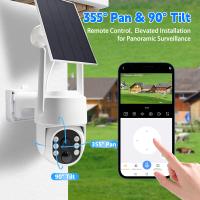 China 4MP Solar Security Camera Outdoor Wireless WiFi PTZ Surveillance Camera, Built‑in Battery, AI Human Detection, Two‑Way Audio, Dual Light Night Vision, IP66 Waterproof for Home Outside Monitoring for sale