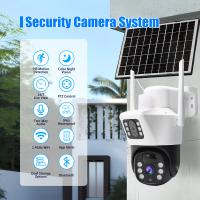 China 4MP Dual‑Lens Solar Security Camera, Wireless WiFi PTZ Camera with 6.5W Solar Panel 15600mAh Battery, 355° Pan 90° Tilt, PIR Human Detection, Two‑Way Audio, IP65 Waterproof Outdoor Surveillance Camera for sale