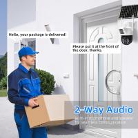 China 4MP Dual‑Lens Solar Security Camera, Wireless WiFi PTZ Camera with 6.5W Solar Panel 15600mAh Battery, 355° Pan 90° Tilt, PIR Human Detection, Two‑Way Audio, IP65 Waterproof Outdoor Surveillance Camera for sale