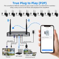 China 8‑Channel WiFi PTZ Security Camera NVR Kit, Outdoor Indoor Home Business Surveillance, Auto‑Tracking Human Detection Two‑Way Audio Full Color Night Vision Wireless Camera System for sale