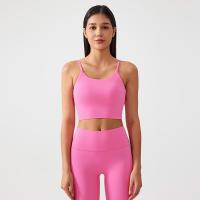 China Pink Spaghetti Strap Cropped Yoga Tank Top High Waisted Leggings Set S M L XL for sale