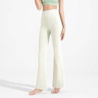 China Women's High Waisted Flared Yoga Pants 80% Nylon 20% Lycra Spandex Stretch Fabric for sale
