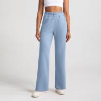 China Women's High Waisted Flared Sweatpants 38% Modal Blend Elastic Waist Drawstring Casual Lounge Pants for sale