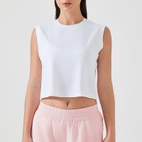 China Women's Sage Green Sleeveless Cropped Athletic Top 100% Polyester Jacquard Mesh Breathable for sale